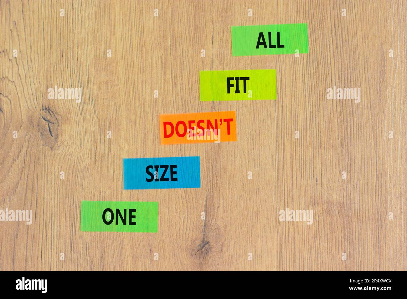 One Size Does Not Fit All Symbol Concept Words One Size Does Not Fit All On Colored Paper