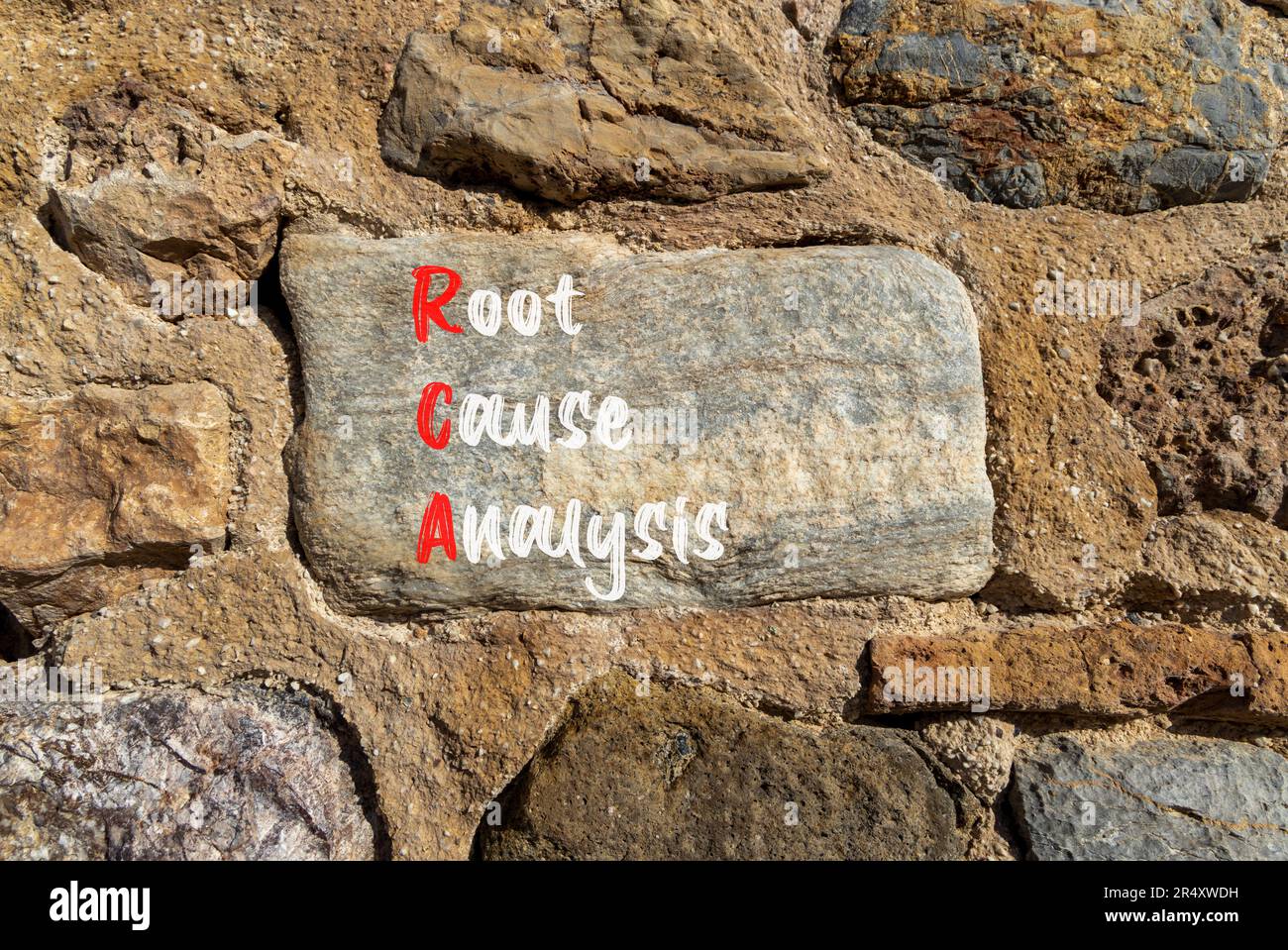 RCA root cause analysis symbol. Concept words RCA root cause analysis ...