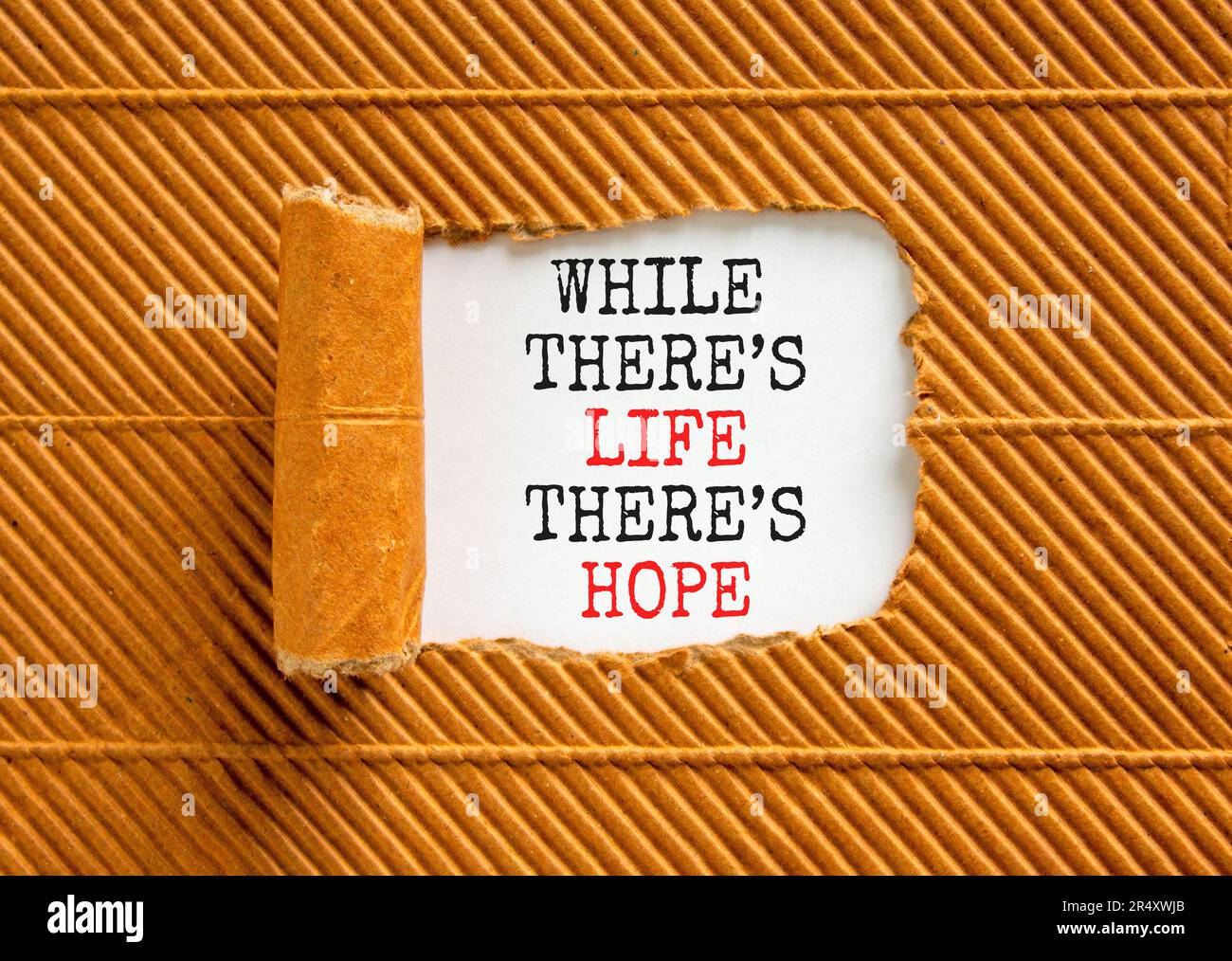 Life and hope symbol. Concept word While there is life there is hope on ...