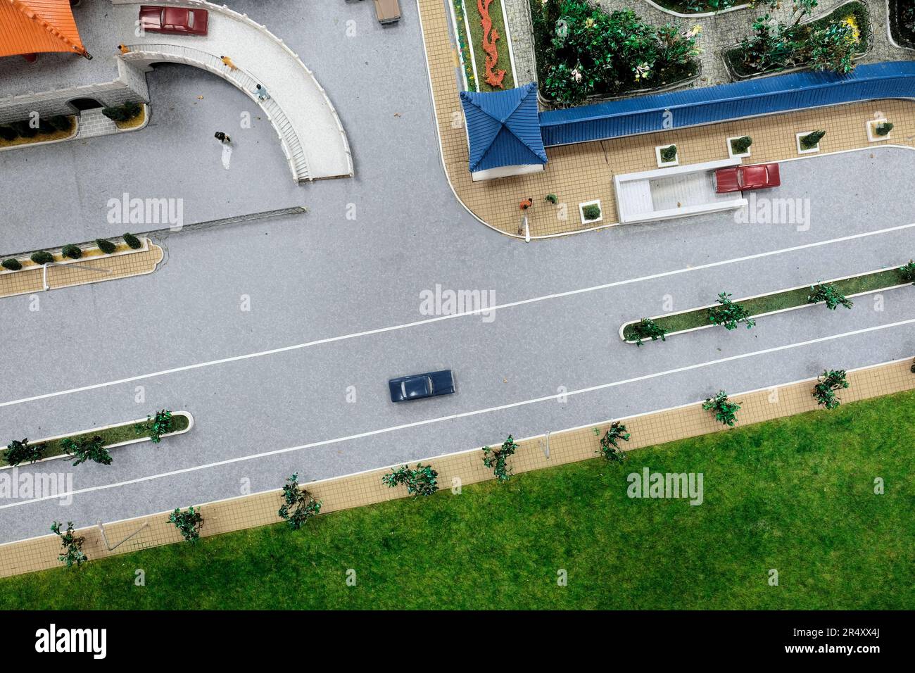 Partial view from above of the architectural miniature model of the ...