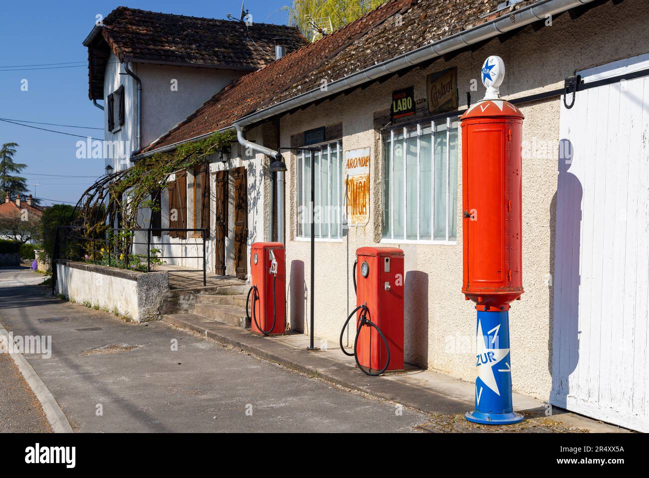 Old gas station, Marnay, Haute-Saone, France Stock Photo - Alamy