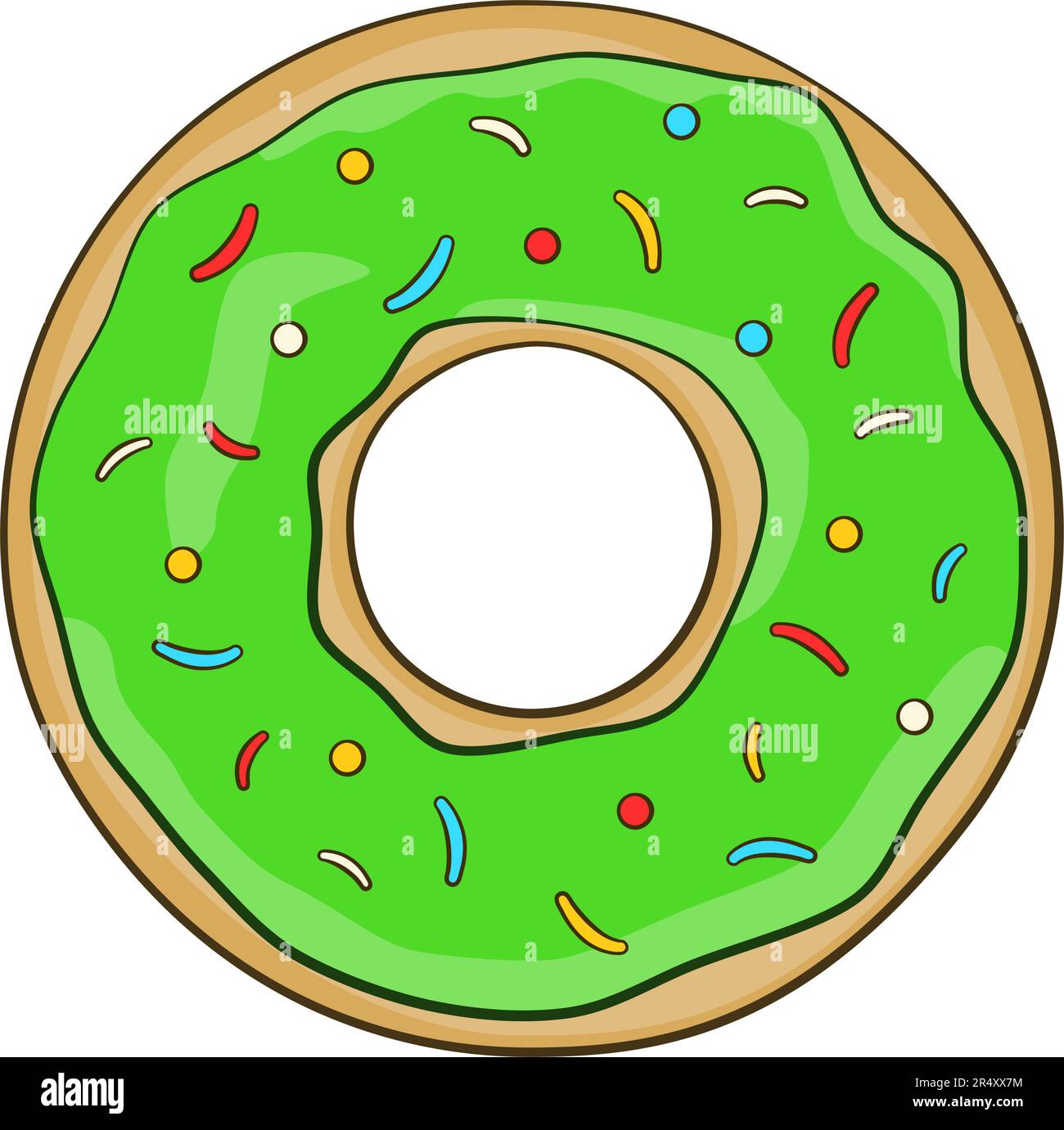 Green donut. Cartoon. Vector illustration. Isolated on white background Stock Vector Image & Art ...