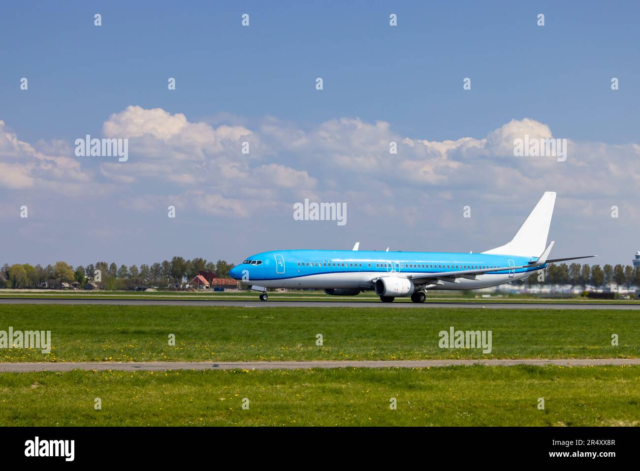 Passenger plane taking off from the runway, Schiphol, Amsterdam, The ...