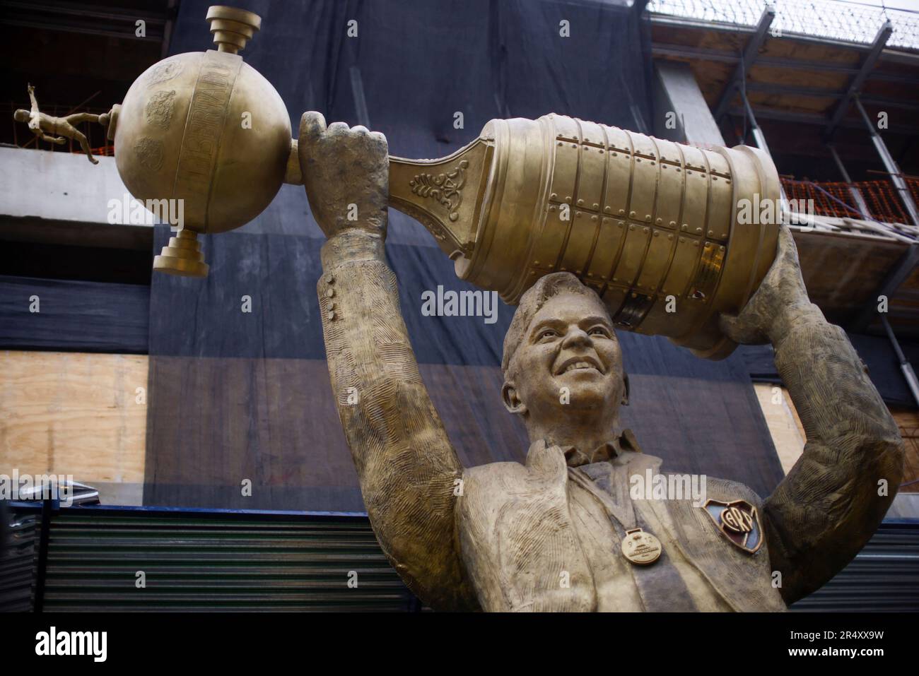 A statue of the former coach of the River Plate soccer club, Marcelo ...