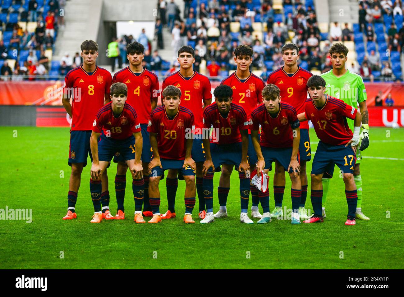 Spain U17 formation during the semi-final Under-17 Championship Hungary ...