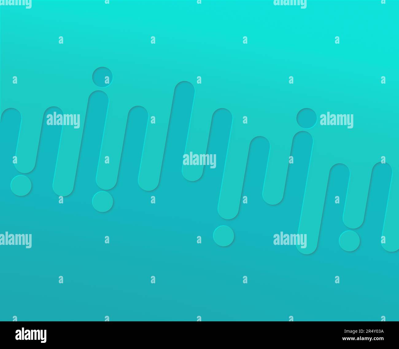 Tilted and rounded bright turquoise lines on turquoise background. High ...