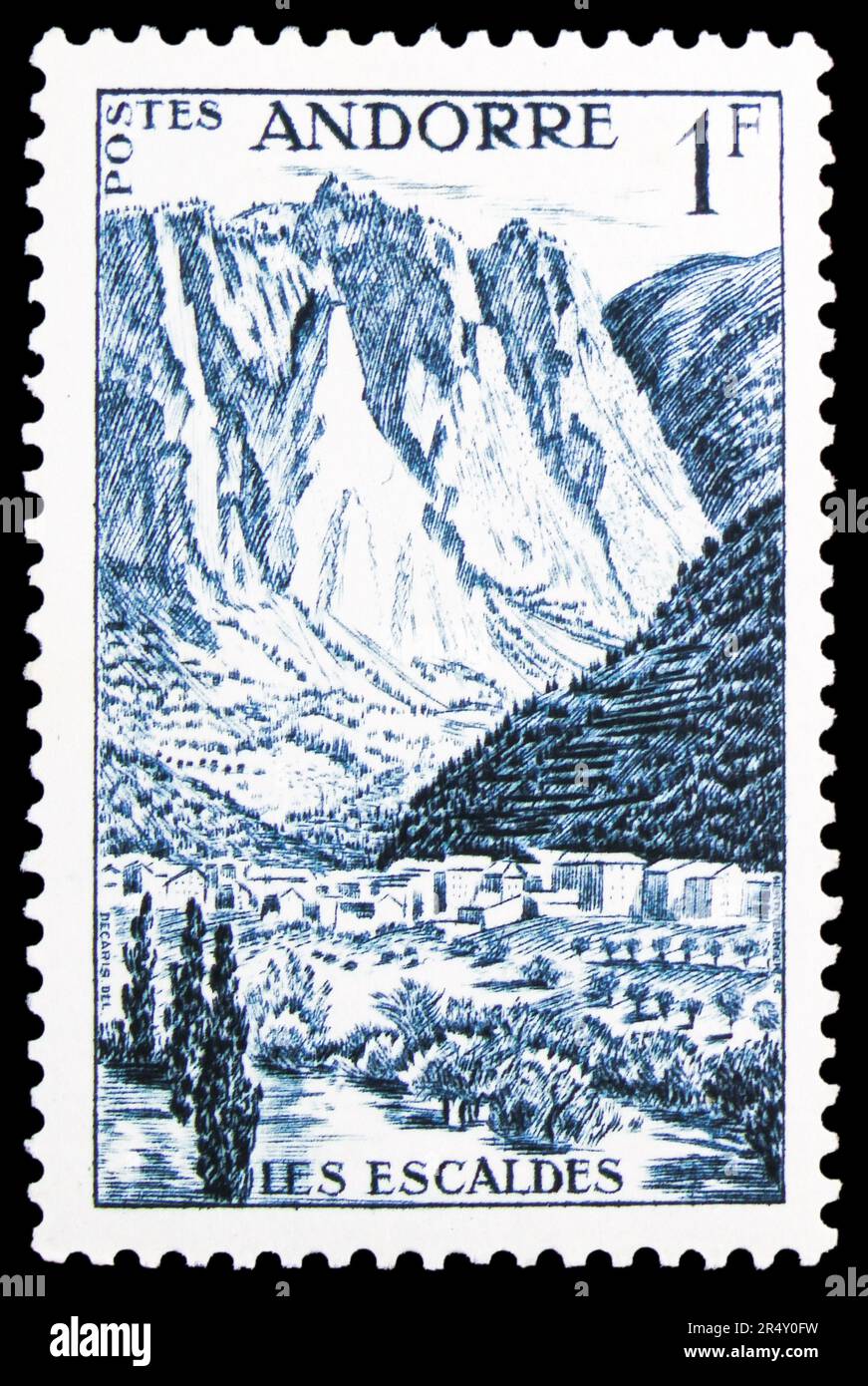MOSCOW, RUSSIA - MAY 18, 2023: Postage stamp printed in Andorra shows ...