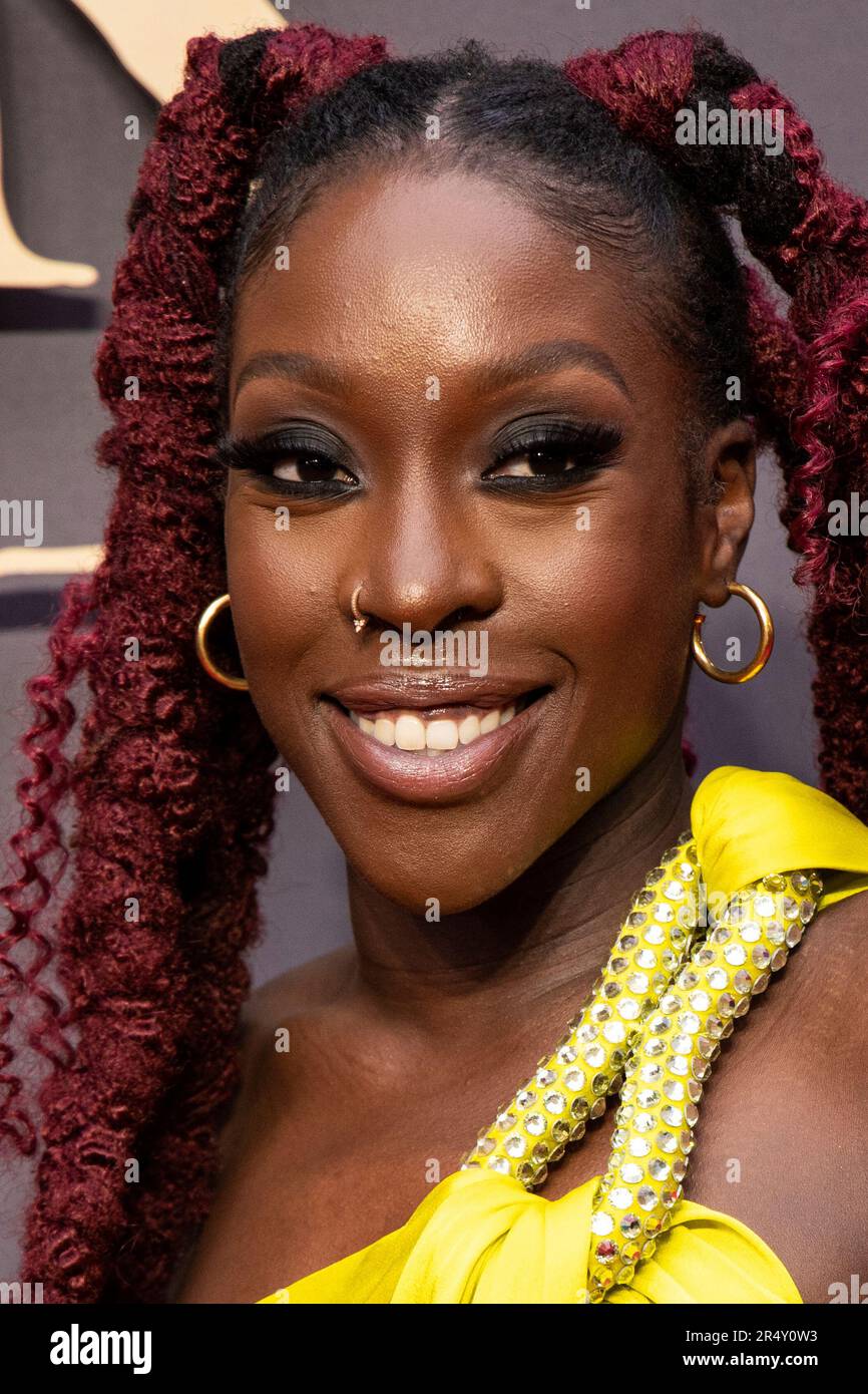 Ronke Adekoluejo poses for photographers upon arrival at the premiere ...