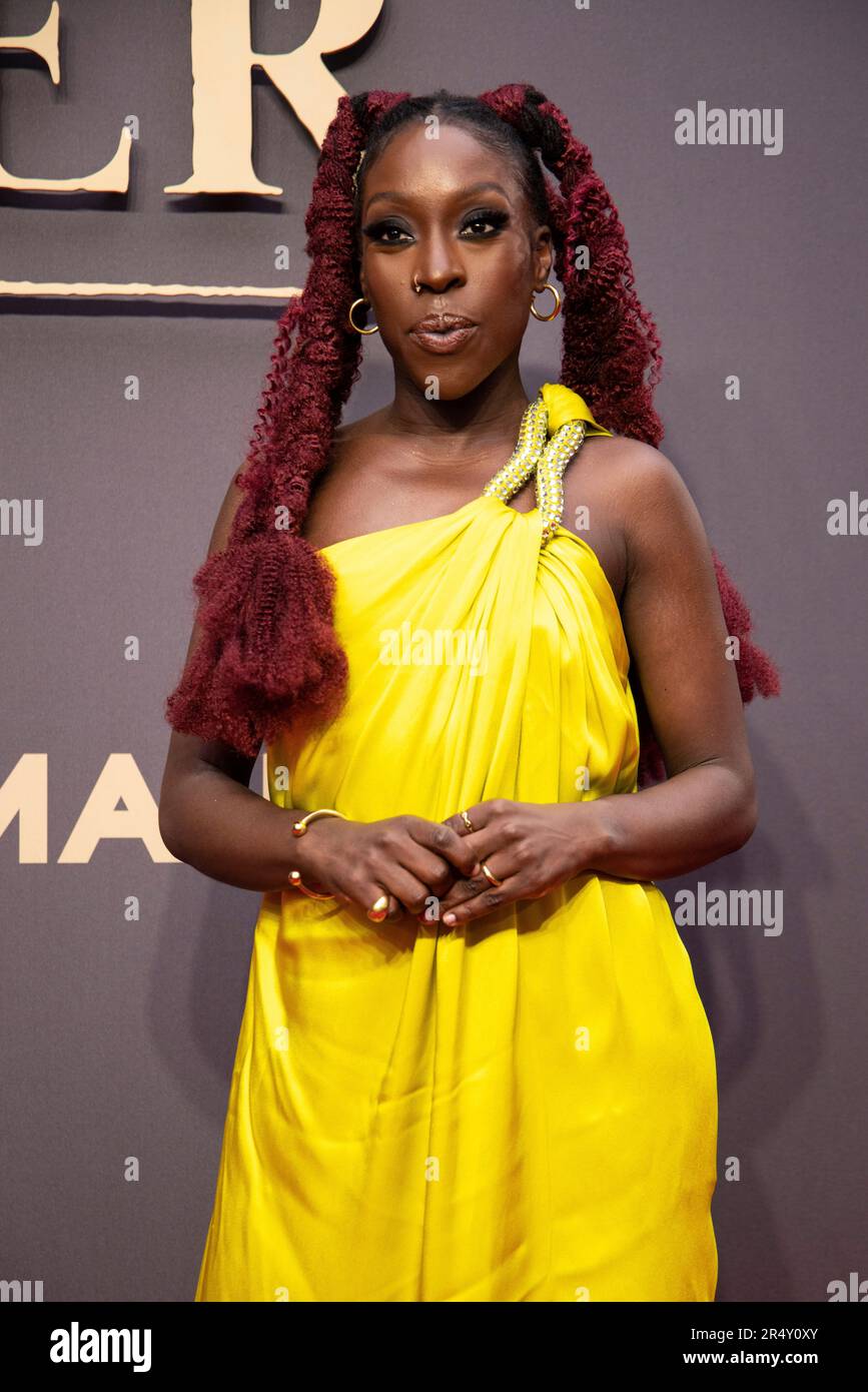 Ronke Adekoluejo poses for photographers upon arrival at the premiere ...