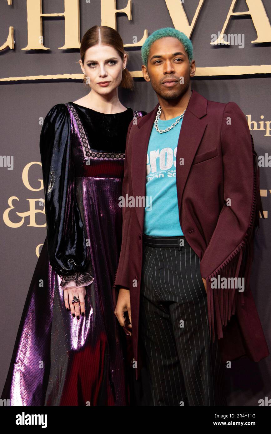 Lucy Boynton and Kelvin Harrison Jr pose for photographers upon arrival ...