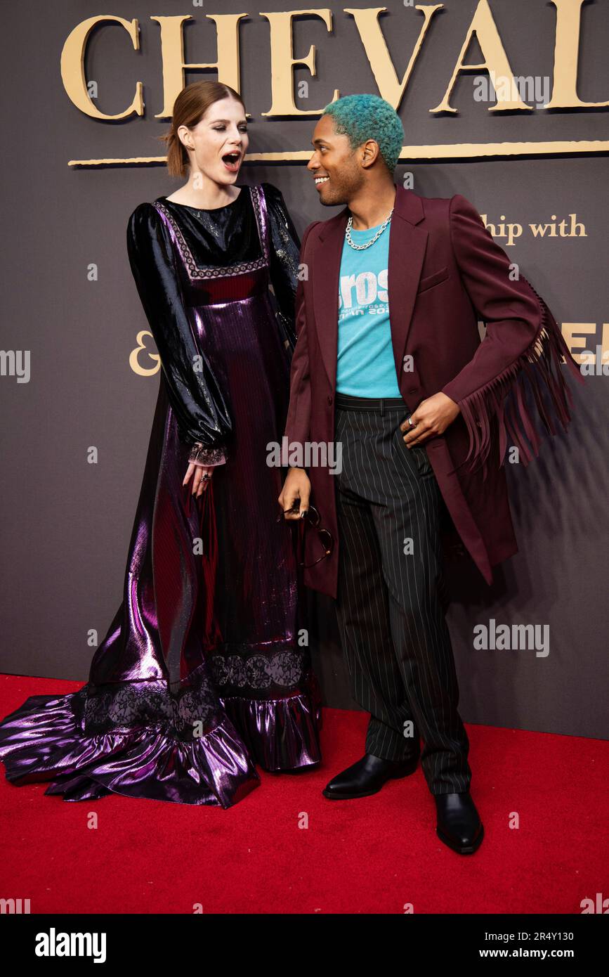 Lucy Boynton and Kelvin Harrison Jr pose for photographers upon arrival ...