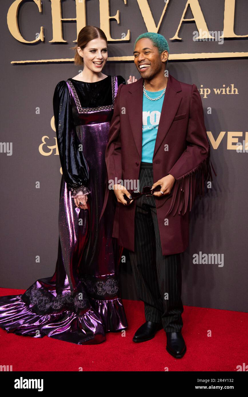 Lucy Boynton and Kelvin Harrison Jr pose for photographers upon arrival ...