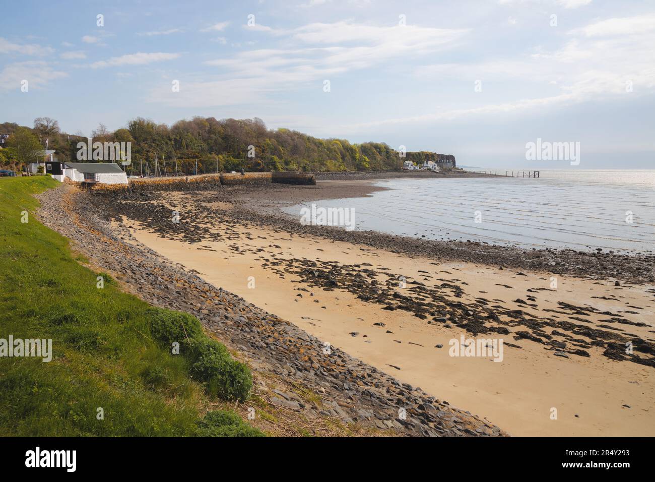 Sunny day along the shoreline of the Fife Coastal Path at Black Sands ...