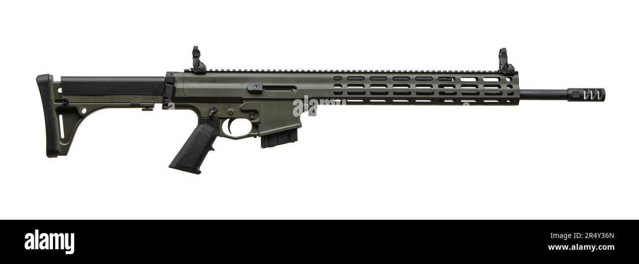 Modern automatic rifle isolated on white background. Weapons for police ...