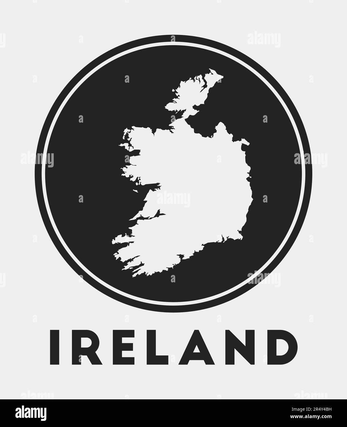 Ireland icon. Round logo with country map and title. Stylish Ireland ...