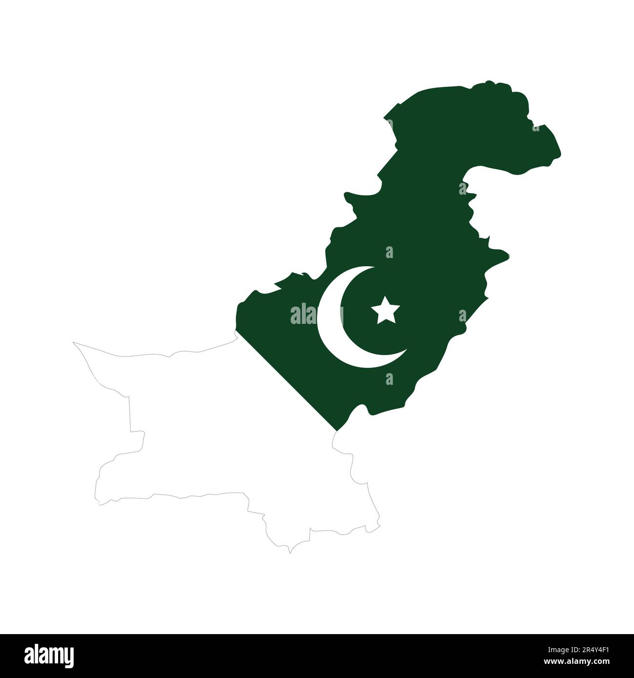 Map of Pakistan with Pakistani flag on gray background. Vector ...