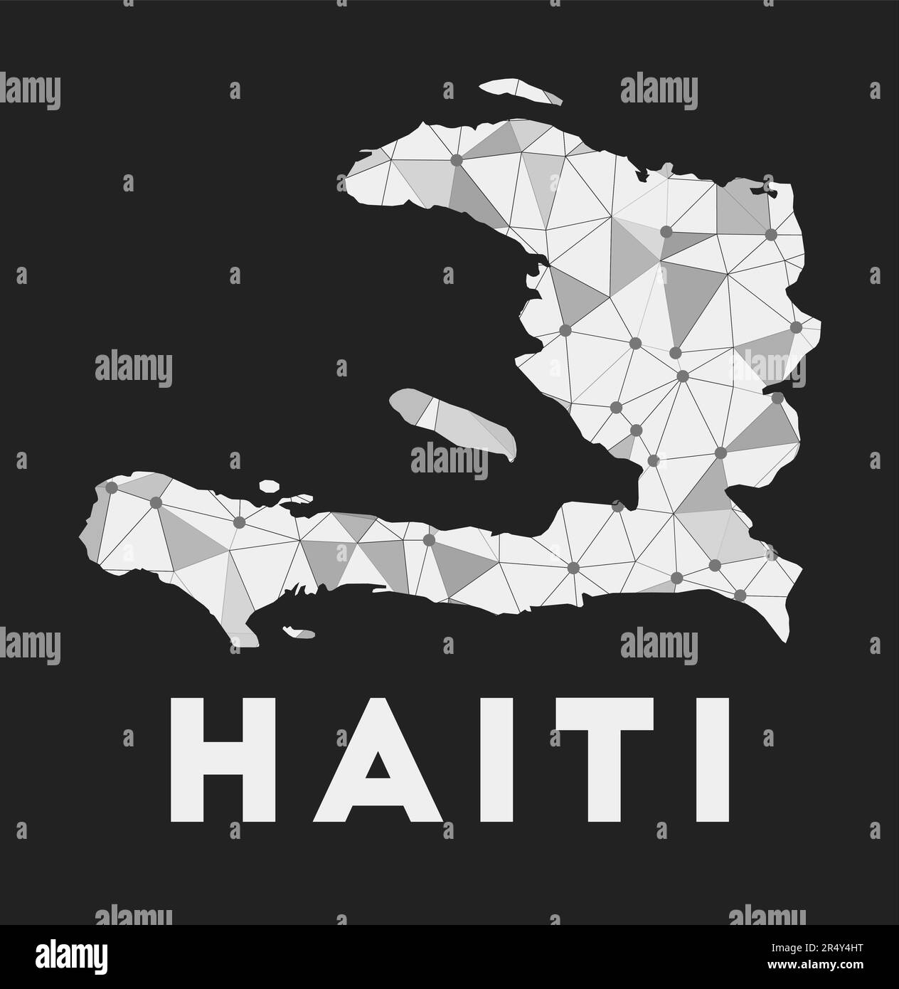 Haiti - communication network map of country. Haiti trendy geometric ...