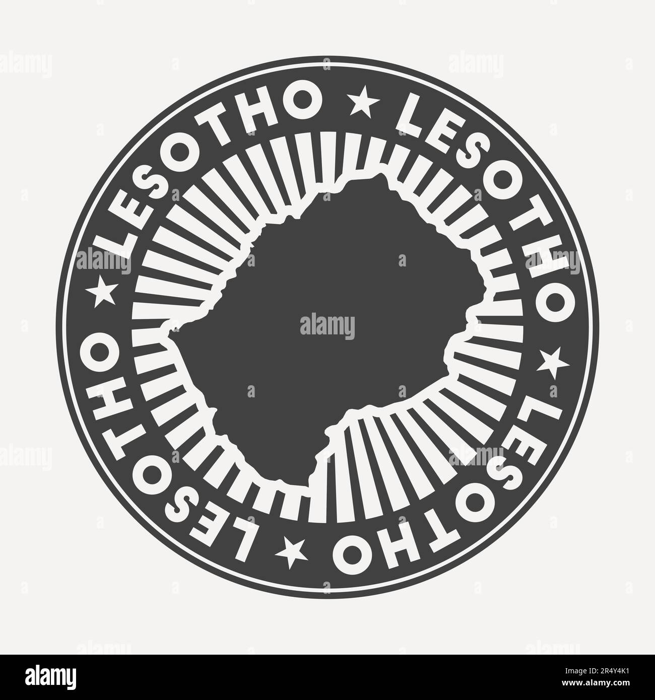 Lesotho round logo. Vintage travel badge with the circular name and map of country, vector ...