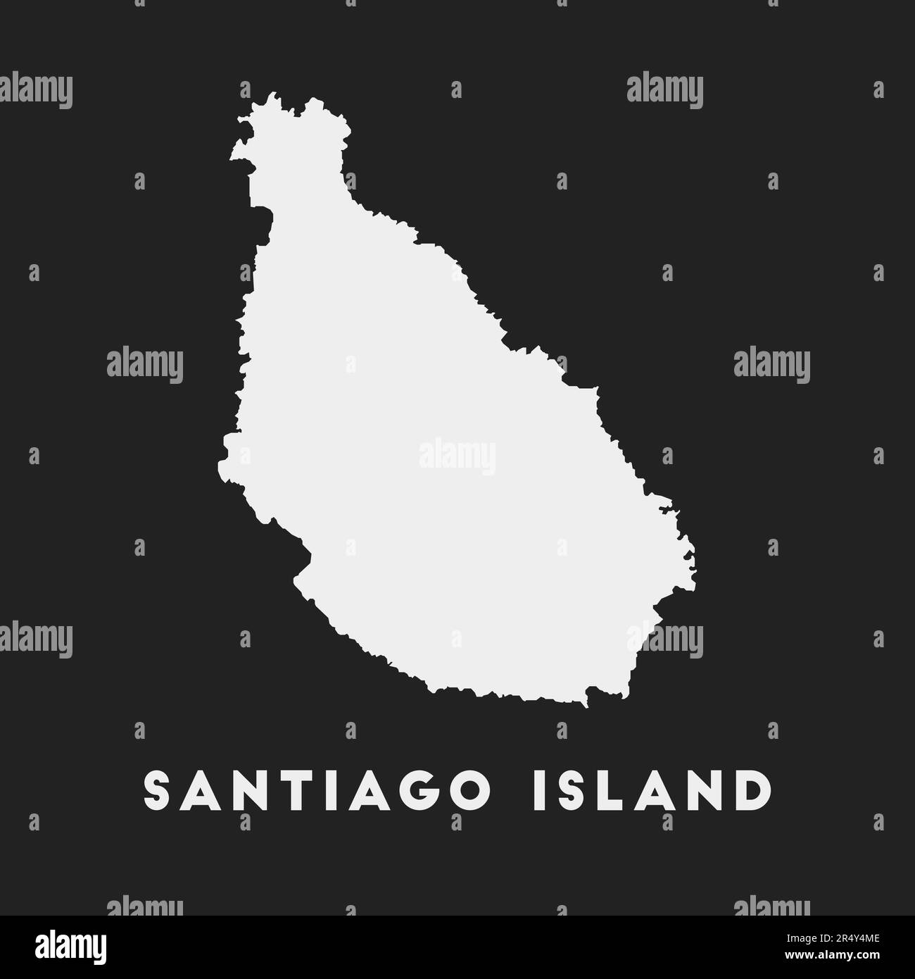 Santiago Island icon. Map on dark background. Stylish Santiago Island ...