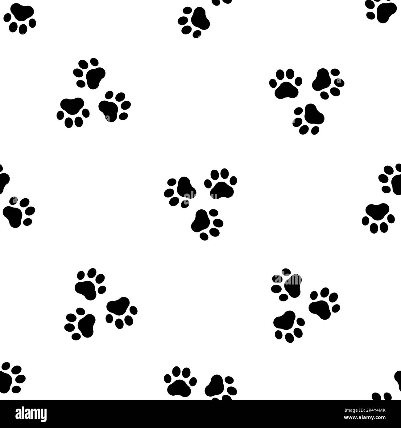 Paw seamless pattern. Repeating cute pet dog or cat background ...