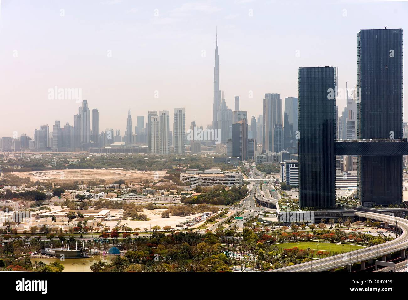 Dubai city skyline with Burj Khalifa building in the centre Stock Photo ...