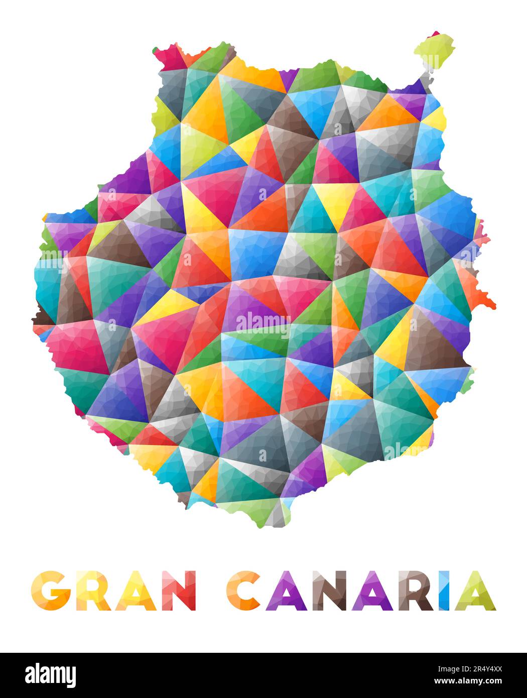 Gran Canaria - colorful low poly island shape. Multicolor geometric ...