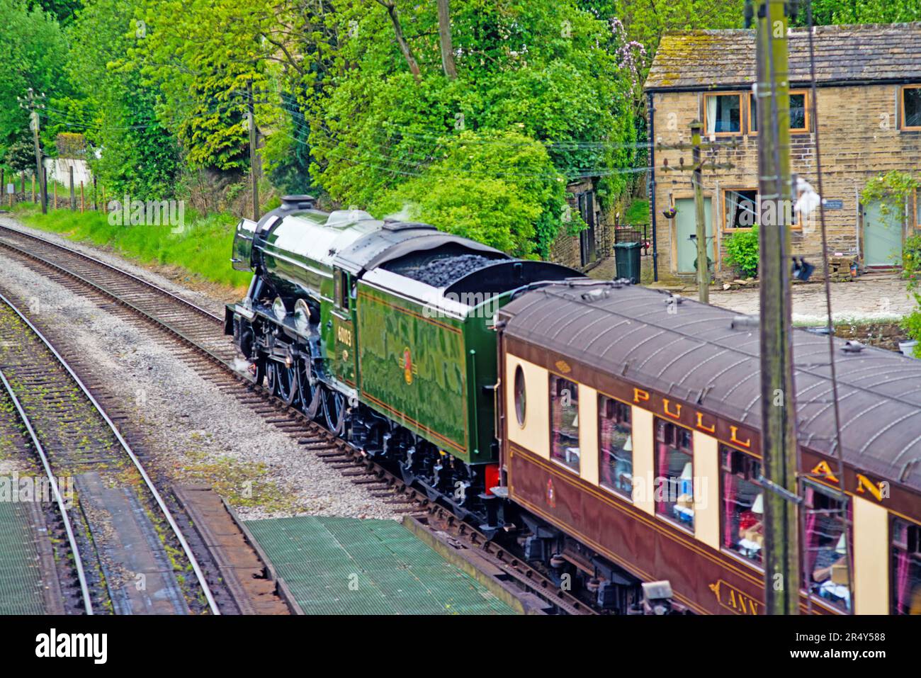 A3 Pacific No 60103 Flying Scotsman at Haworth, Keighley Worth Valley Railway, Yorkshire ...