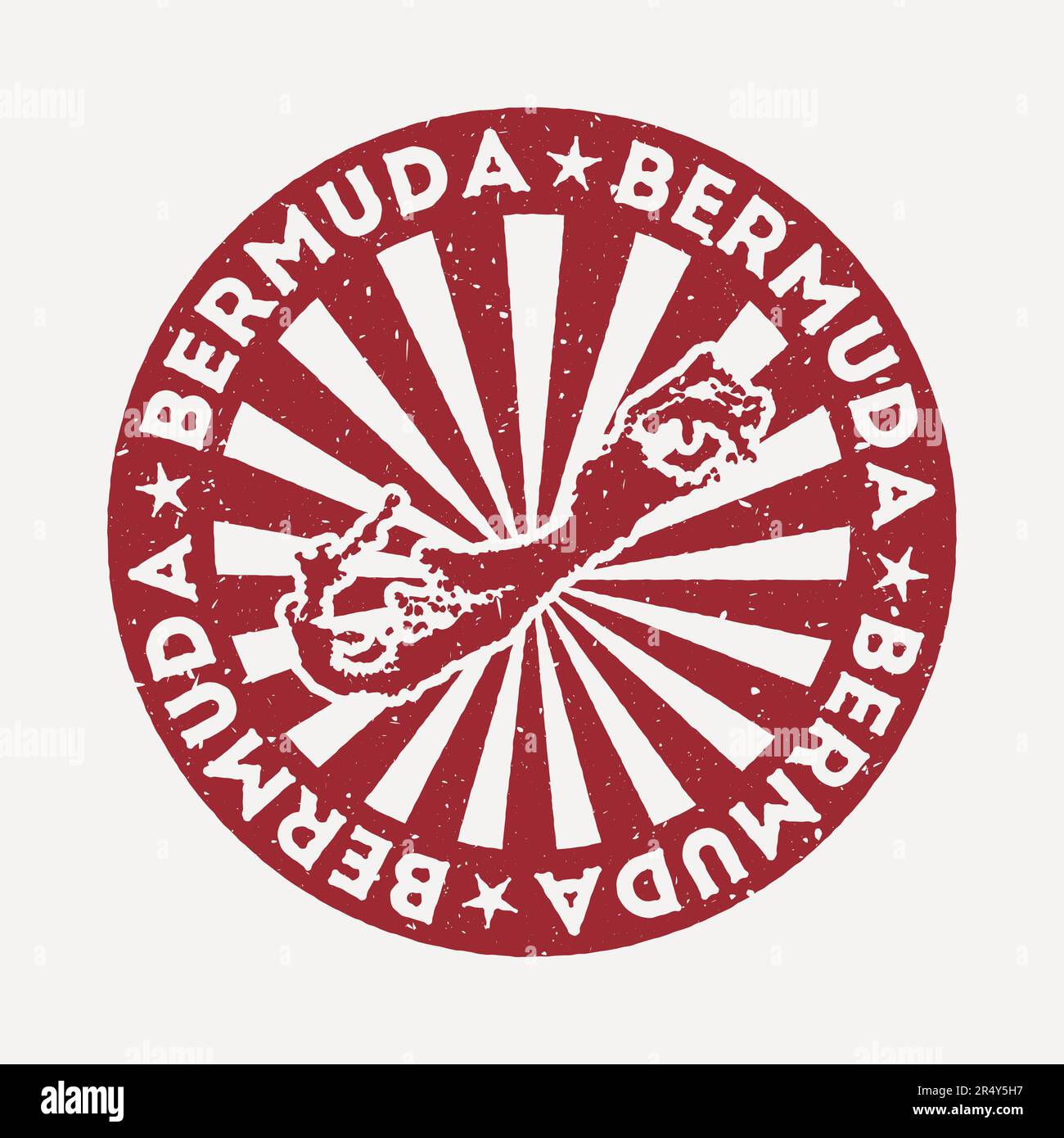 Bermuda stamp. Travel red rubber stamp with the map of the island ...
