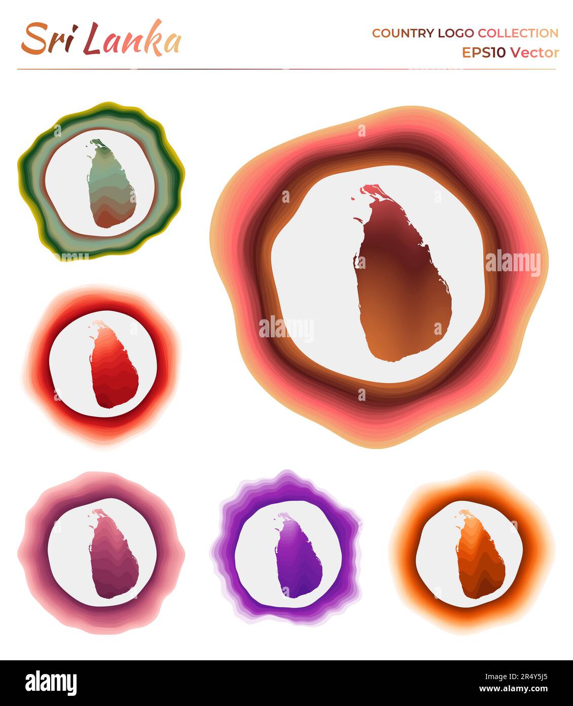 Sri Lanka logo collection. Colorful badge of the country. Layers around ...