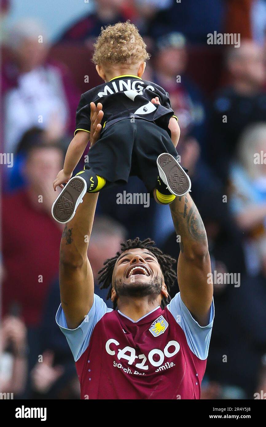 Aston Villa's Tyrone Mings with his family after the Premier League ...