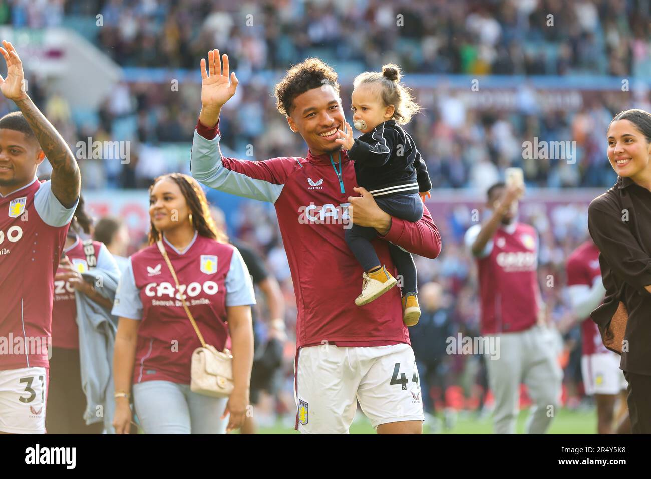 Aston Villa's Boubacar Kamara with his family after the Premier League ...