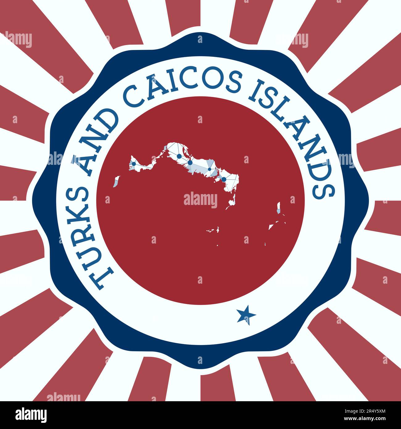 Turks and Caicos Islands Badge. Round logo of island with triangular ...