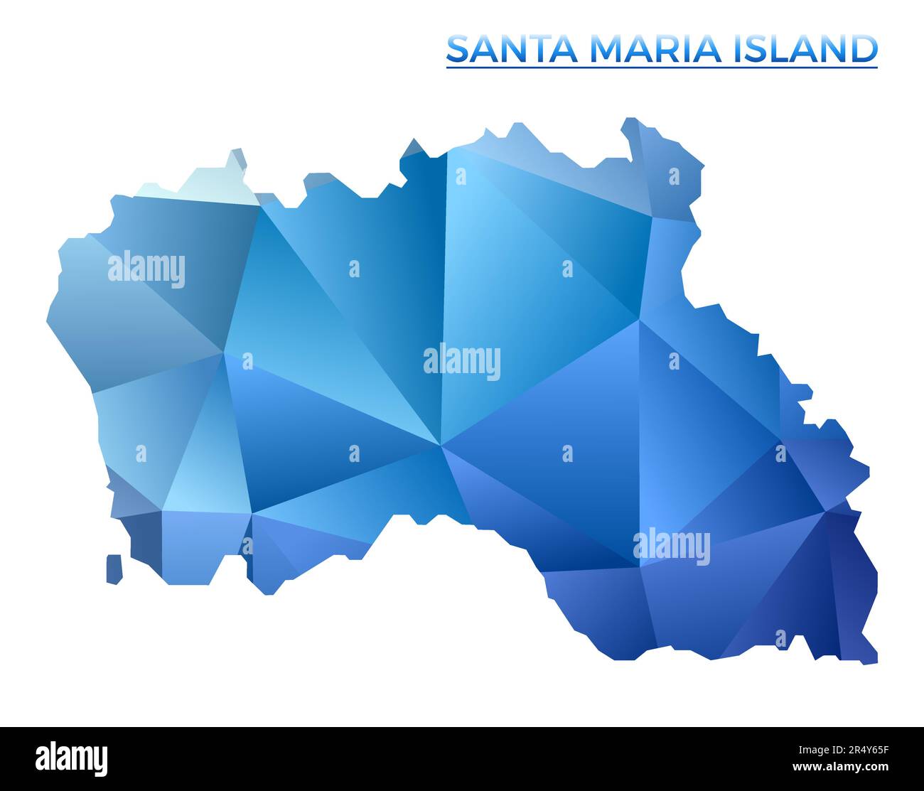 Vector polygonal Santa Maria Island map. Vibrant geometric island in ...