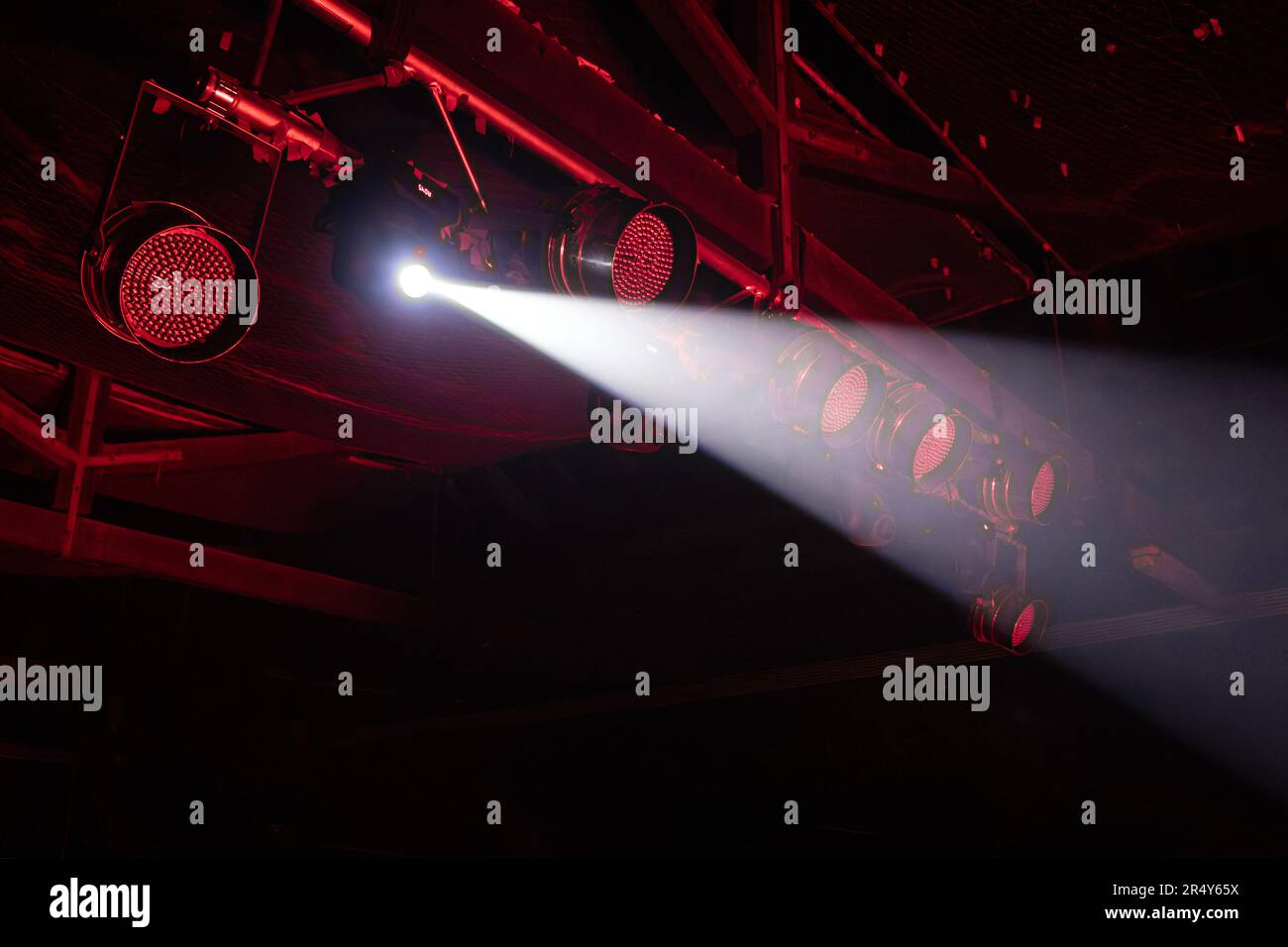 Theater Stage Spotlight Illuminating in a Dark Auditorium Stock Photo ...