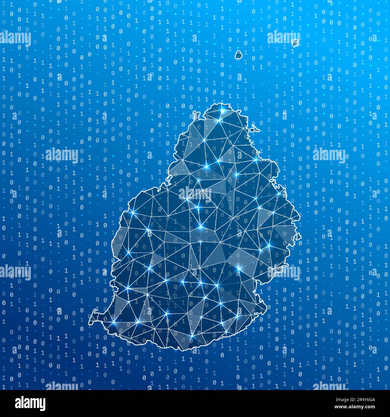 Network map of Mauritius. Island digital connections map. Technology ...