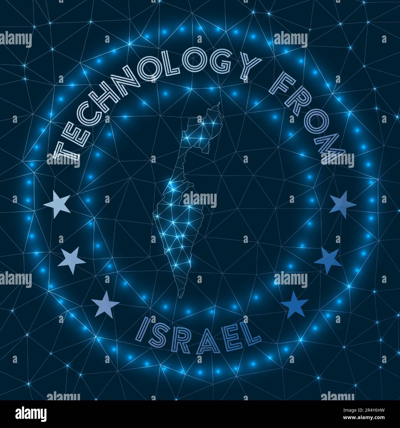 Technology From Israel. Futuristic geometric badge of the country ...