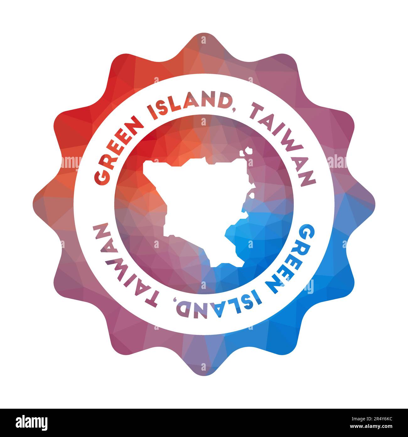 Green Island, Taiwan low poly logo. Colorful gradient travel logo in ...