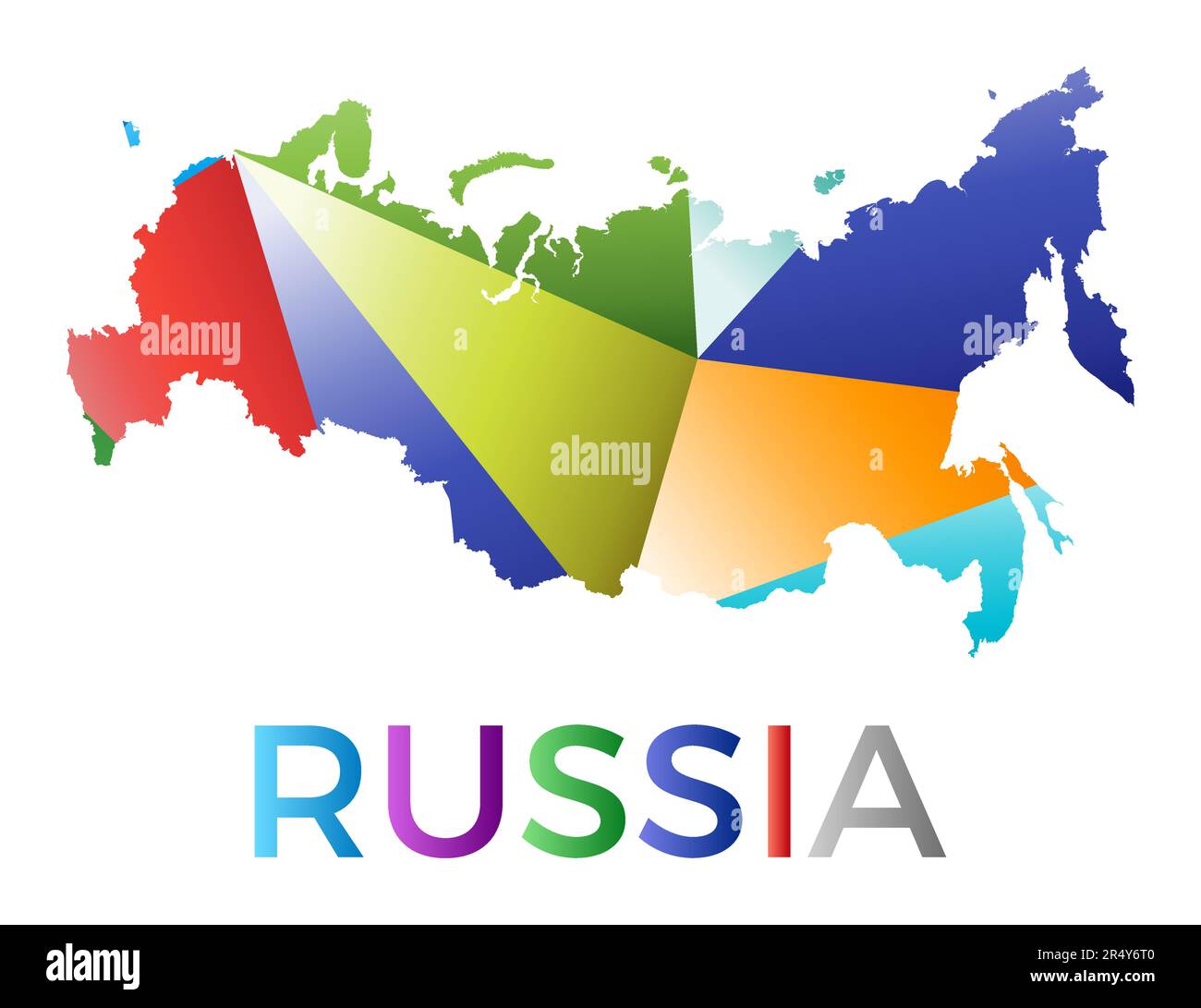 Bright colored Russia shape. Multicolor geometric style country logo ...