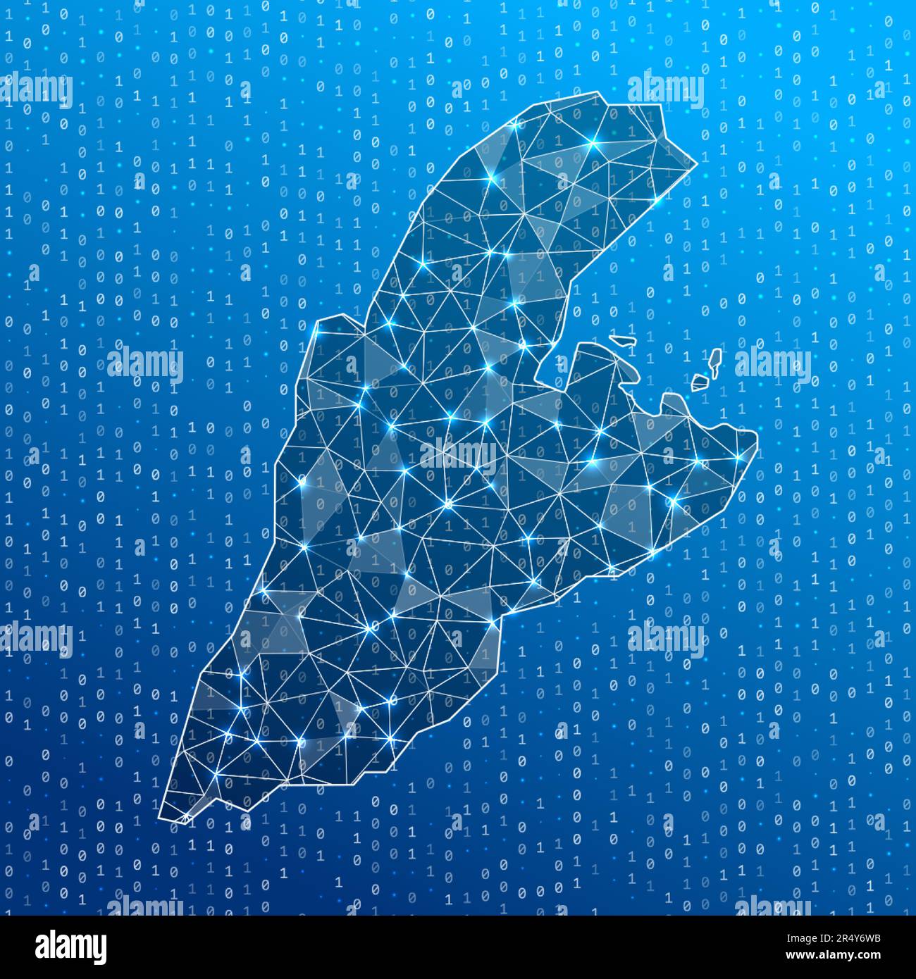 Network map of Kastellorizo. Island digital connections map. Technology ...
