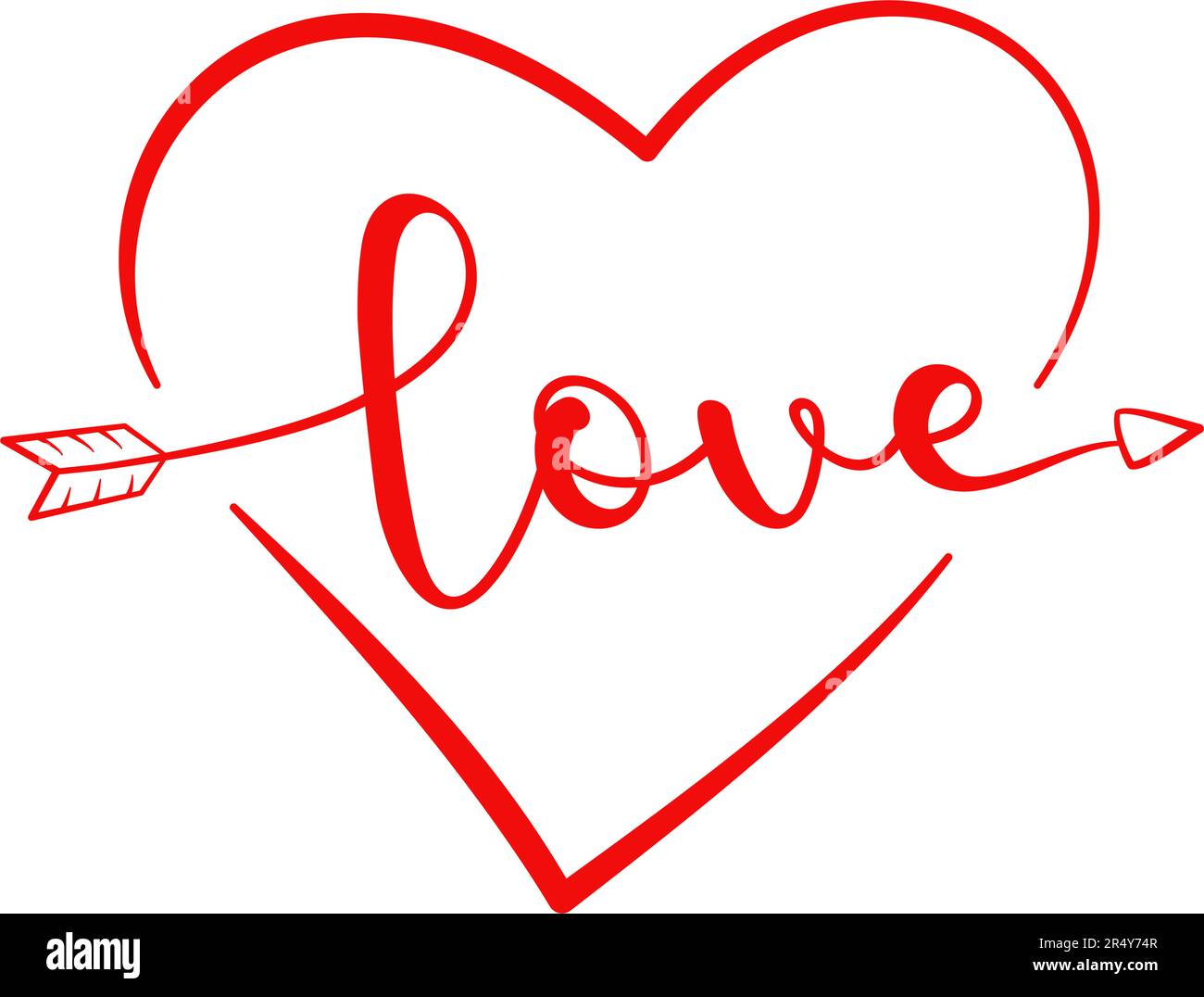 Love lettering with arrow and heart. Valentine's day. Vector ...
