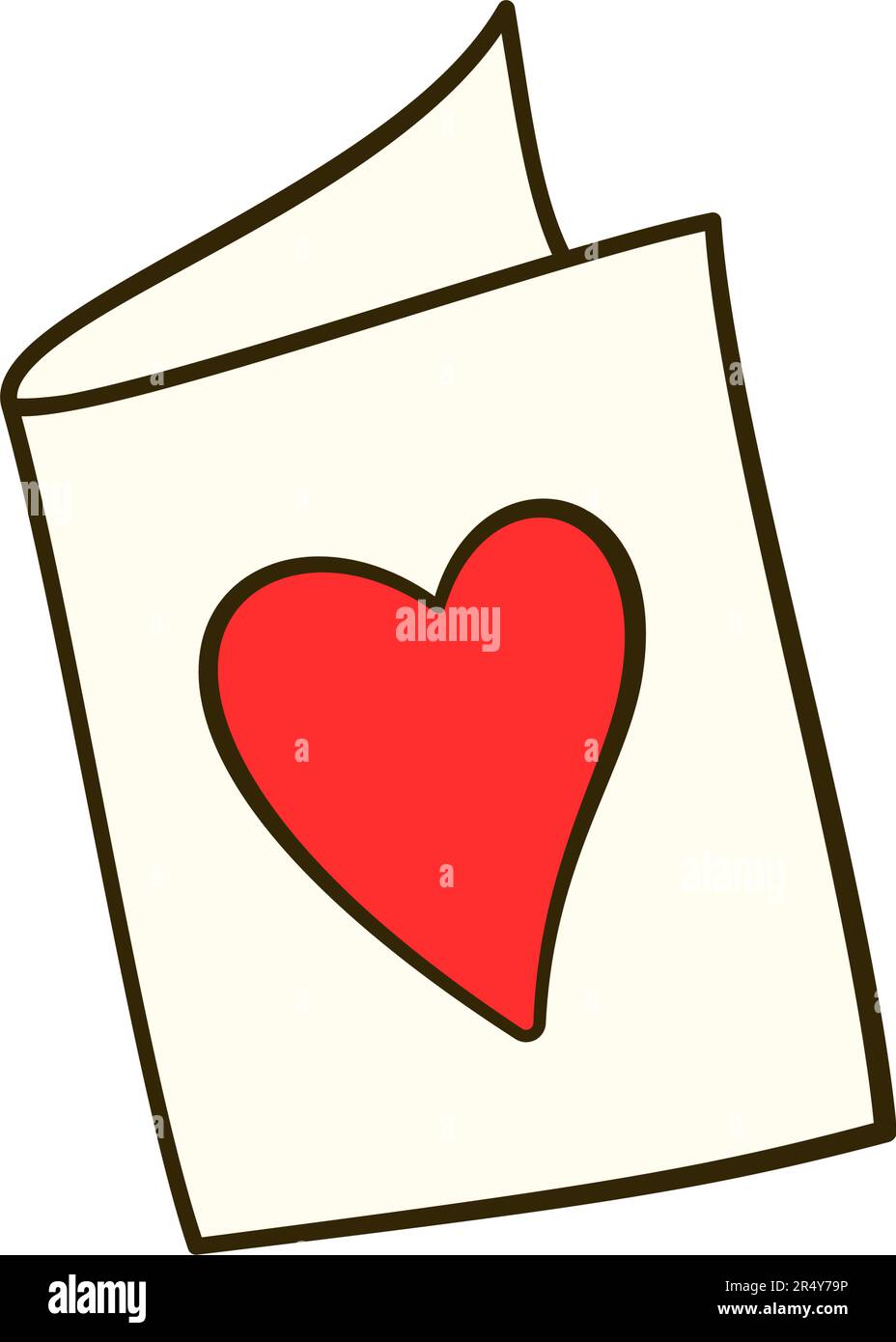 Card with heart. Valentine's day. Cartoon flat icon. Vector ...