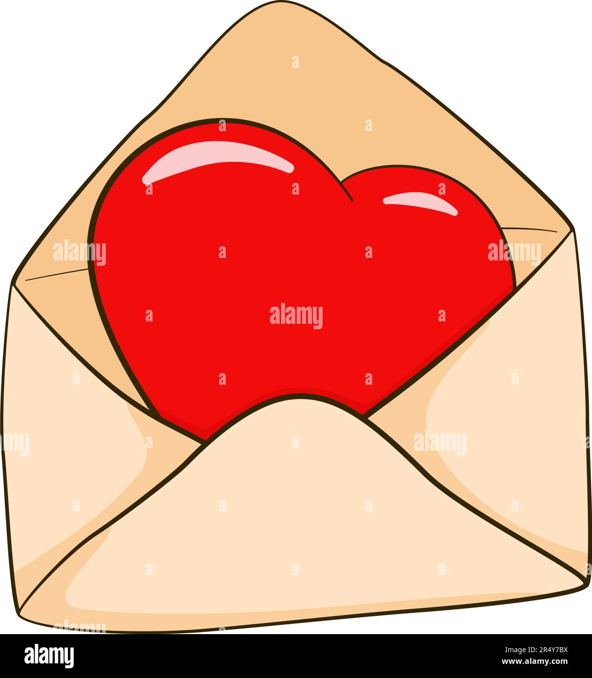 Love letter. Envelope with heart. Valentine's Day. Vector illustration ...
