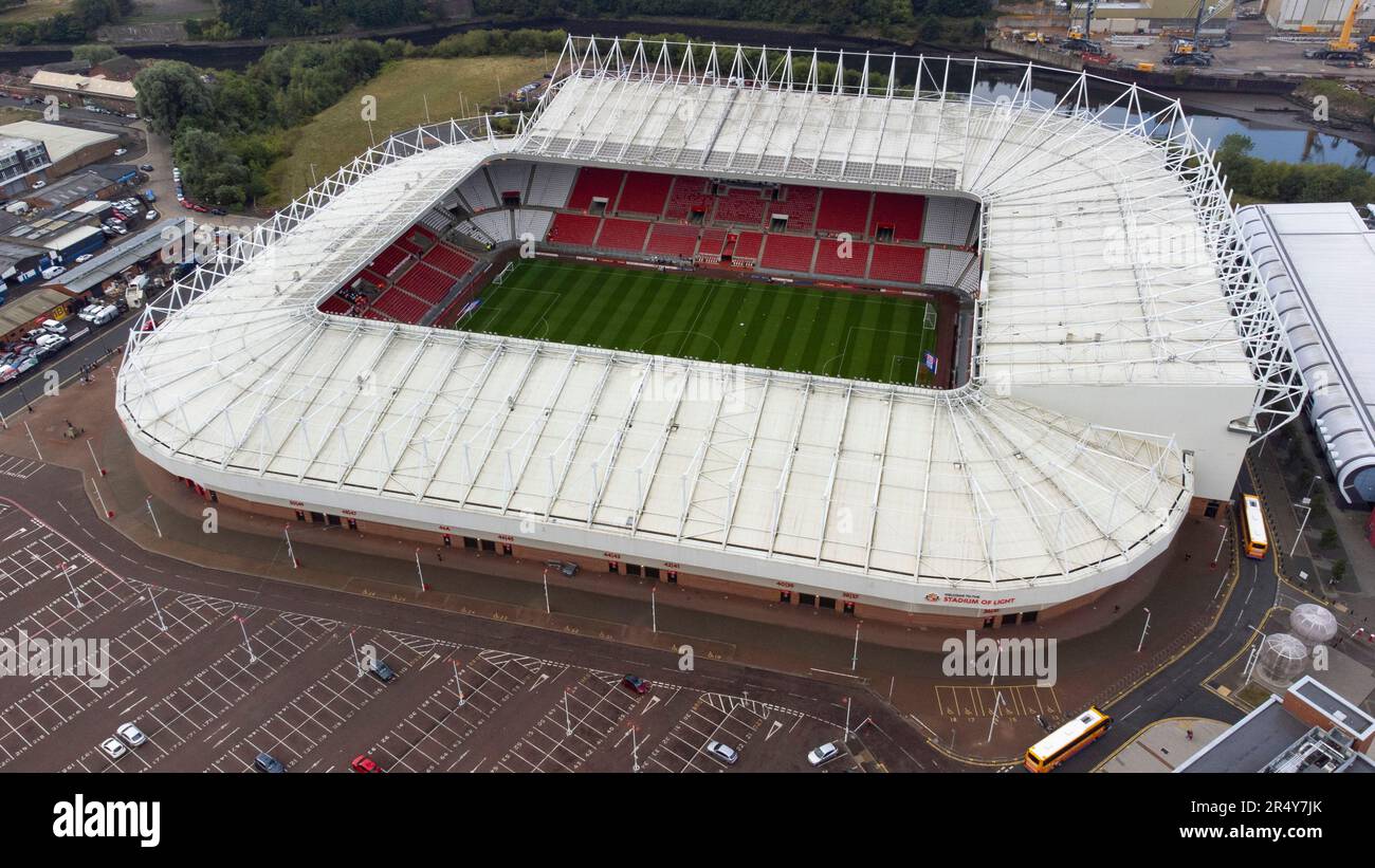 Aerial view of the Stadium of Light, home of AFC Sunderland Stock Photo ...
