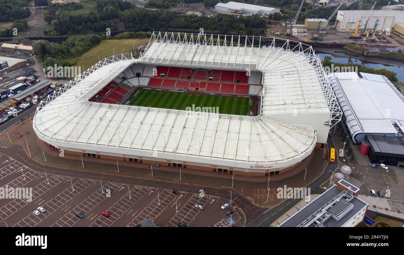 Aerial view of the Stadium of Light, home of AFC Sunderland Stock Photo ...