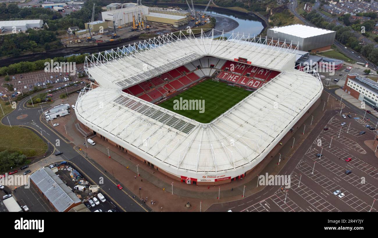 Aerial view of the Stadium of Light, home of AFC Sunderland Stock Photo ...