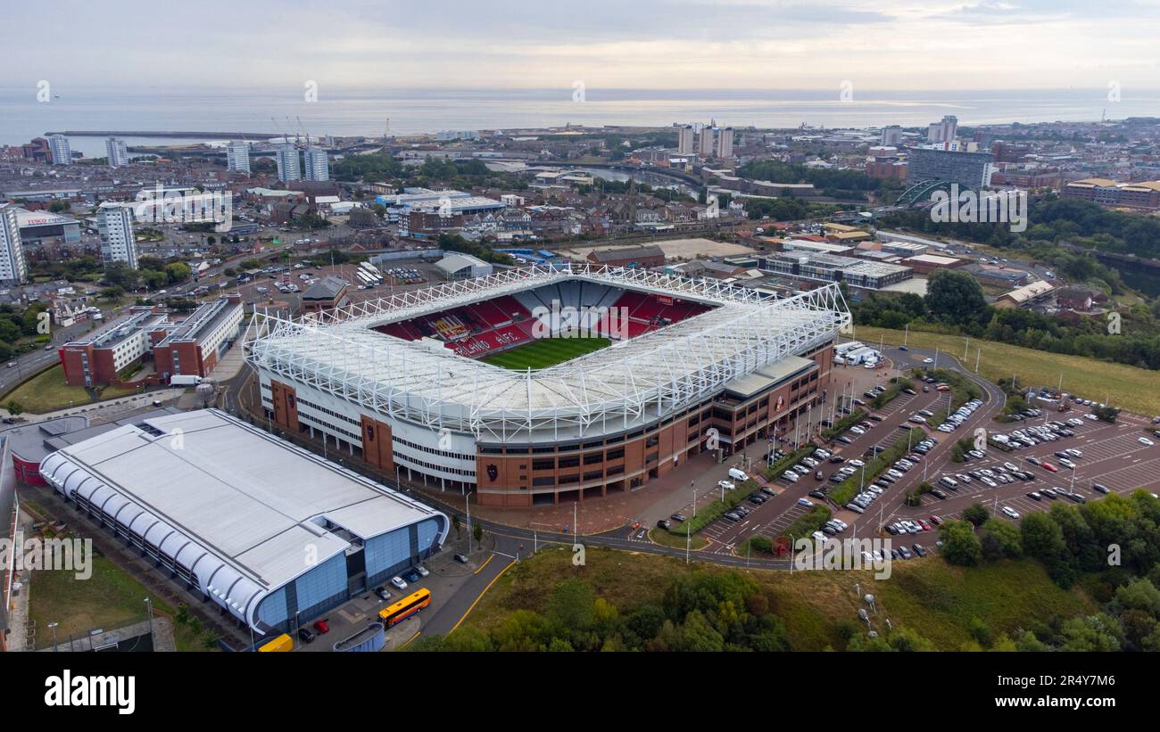 Aerial view of the Stadium of Light, home of AFC Sunderland Stock Photo ...