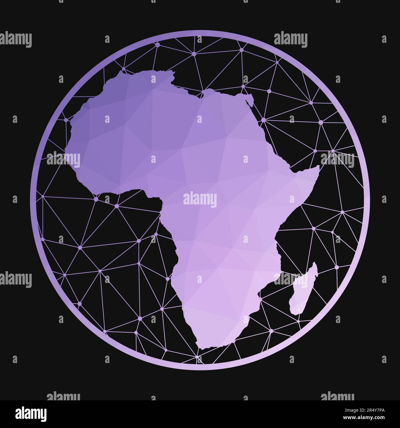 Africa icon. Vector polygonal map of the continent. Africa icon in ...