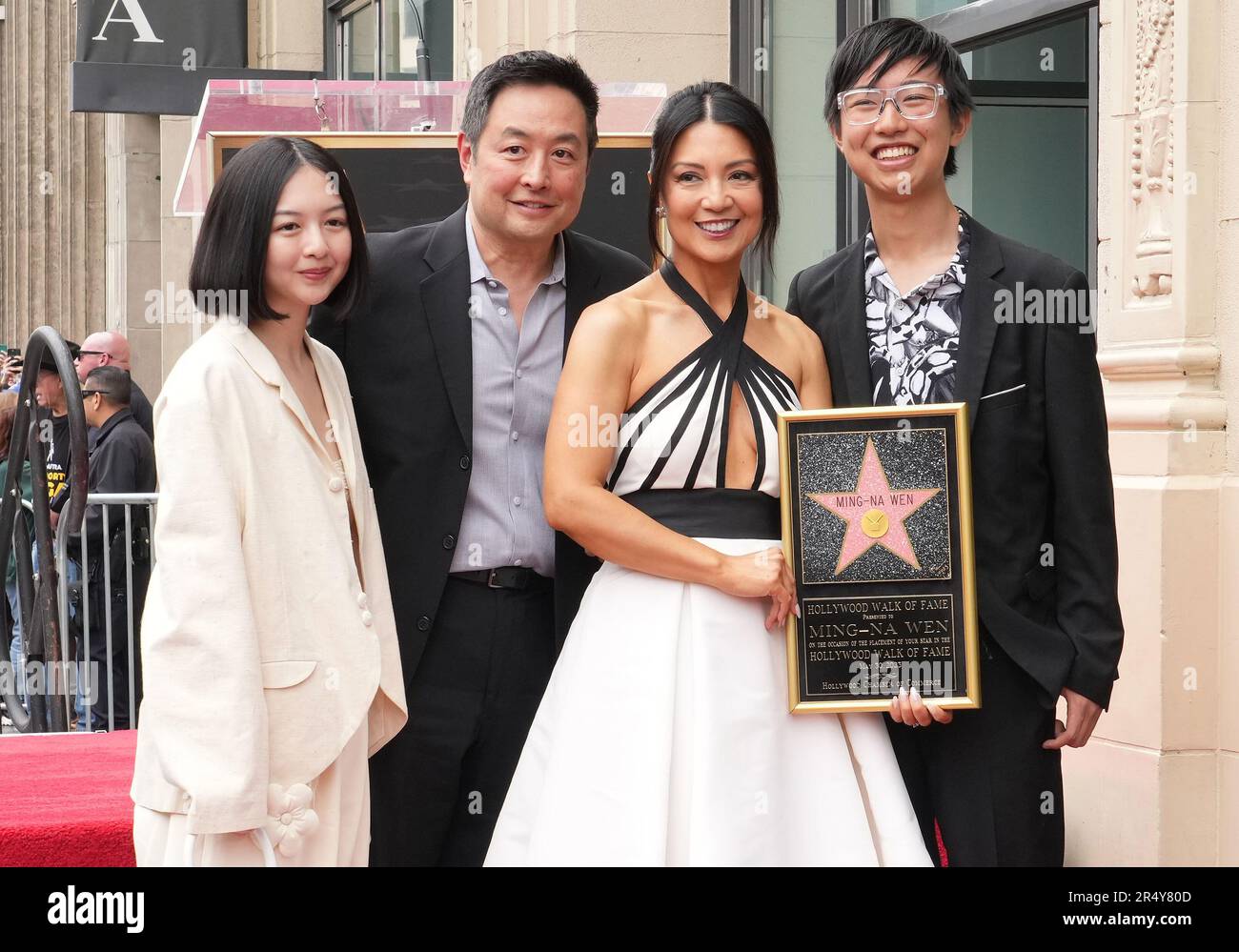 Los Angeles, USA. 30th May, 2023. (L-R) Michaela Zee, Eric Michael Zee, Ming-Na Wen, and Cooper ...