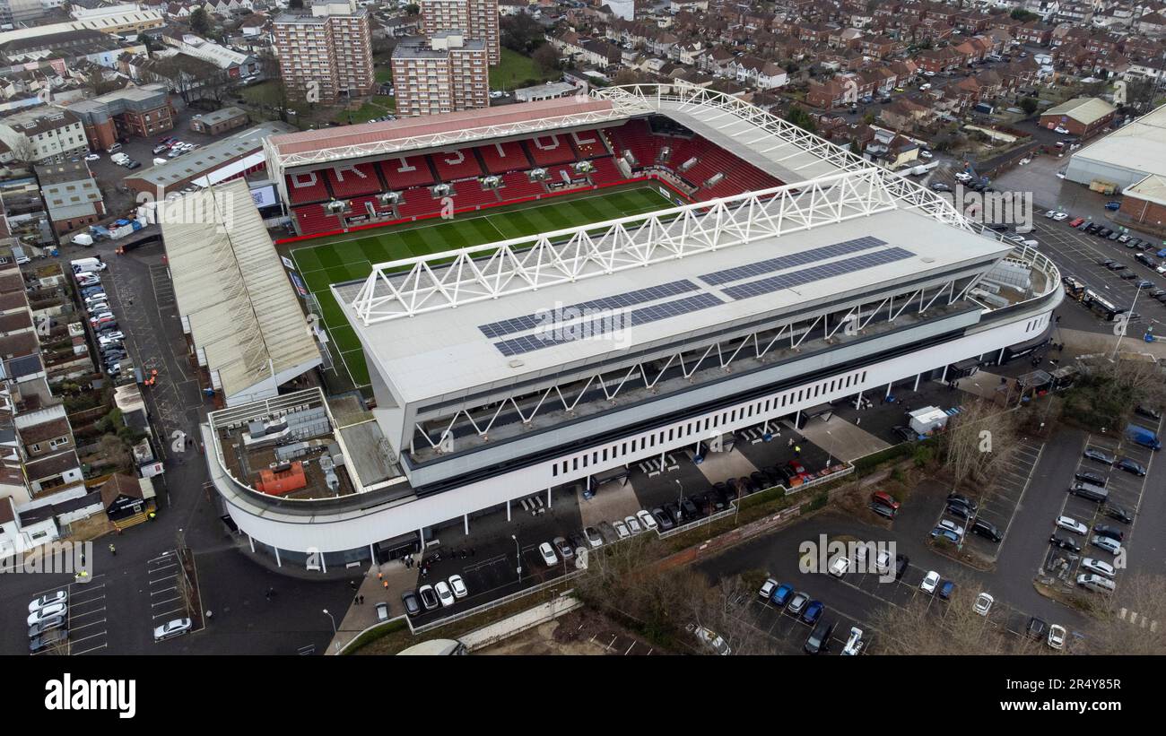 Aerial view of Ashton Gate, home of Bristol City FC Stock Photo - Alamy
