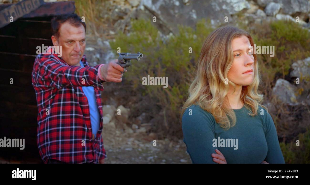 THE HAUNTING OF HELL HOLE MINE, from left: Tom Sizemore, Tori Lane Ross ...